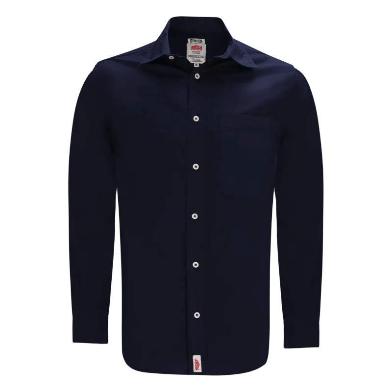 Jonsson Stretch Long Sleeve Shirt – Navy - OBARO Online