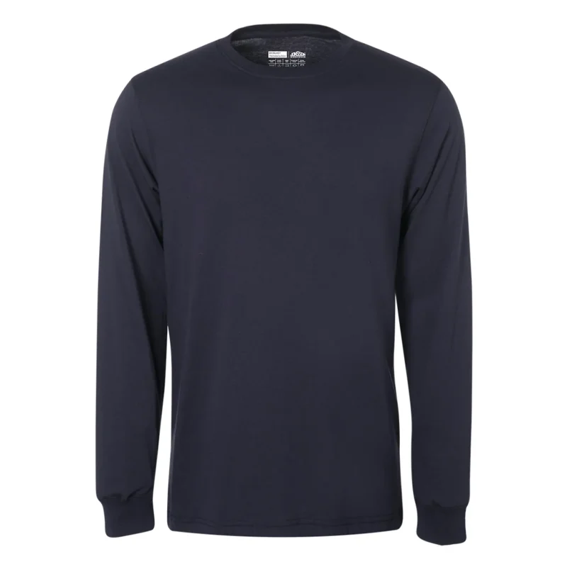 Jonsson 100% Cotton Long Sleeve Tee Shirt - Navy - OBARO Online