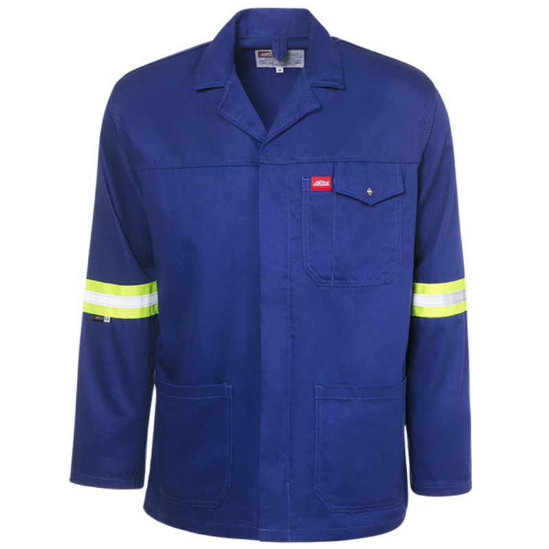 Jonsson 100% Cotton Reflective Work Jacket - Royal - OBARO Online