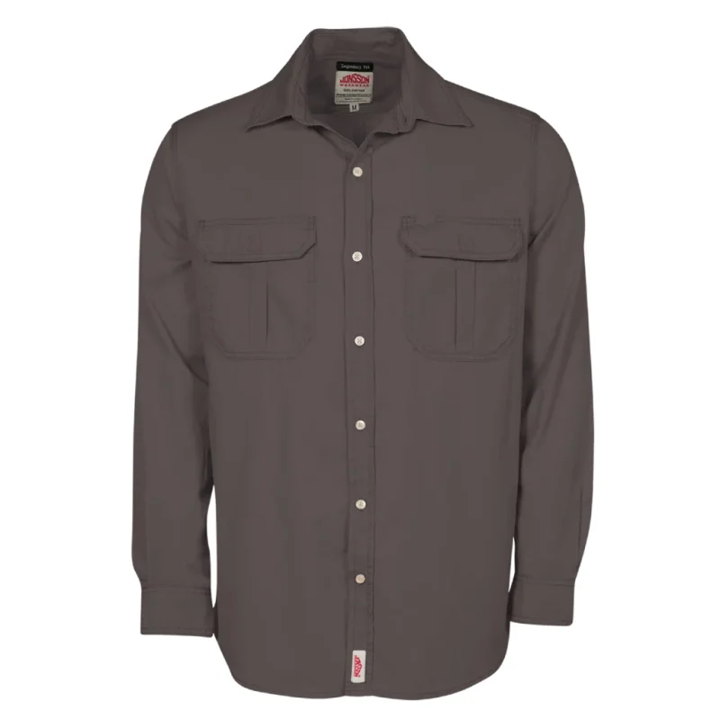 Jonsson Legendary Long Sleeve Shirt - Bark - OBARO Online