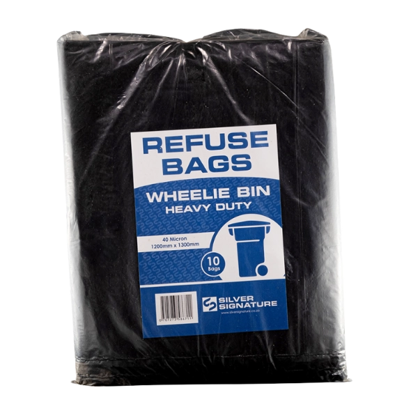 Heavy Duty Wheelie Bin Refuse Bags (Silver Signature) - OBARO Online